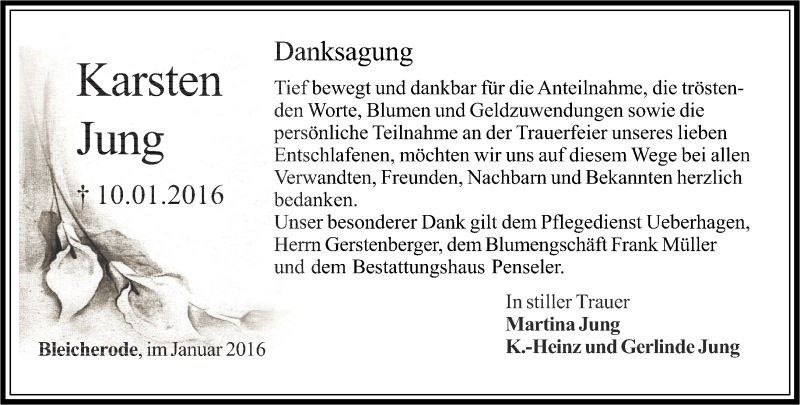 Traueranzeigen von Karsten Jung | trauer-in-thueringen.de