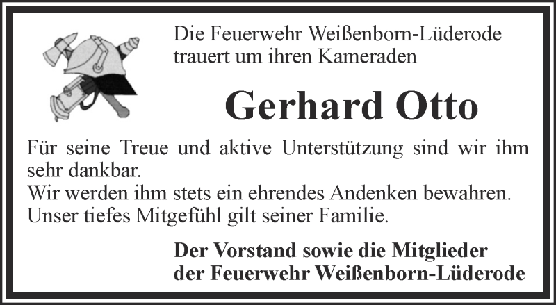 Traueranzeigen von Gerhard Otto | trauer-in-thueringen.de