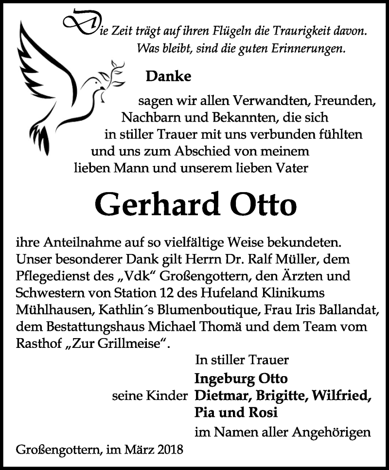 Traueranzeigen von Gerhard Otto | trauer-in-thueringen.de