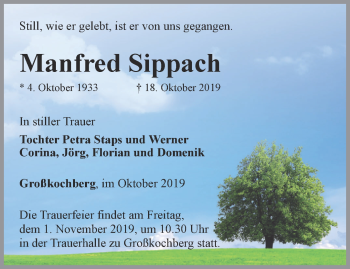 Traueranzeigen von Manfred Sippach | trauer-in-thueringen.de
