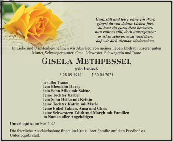 Traueranzeigen aus kreis-saalfeld-rudolstadt | trauer-in-thueringen.de